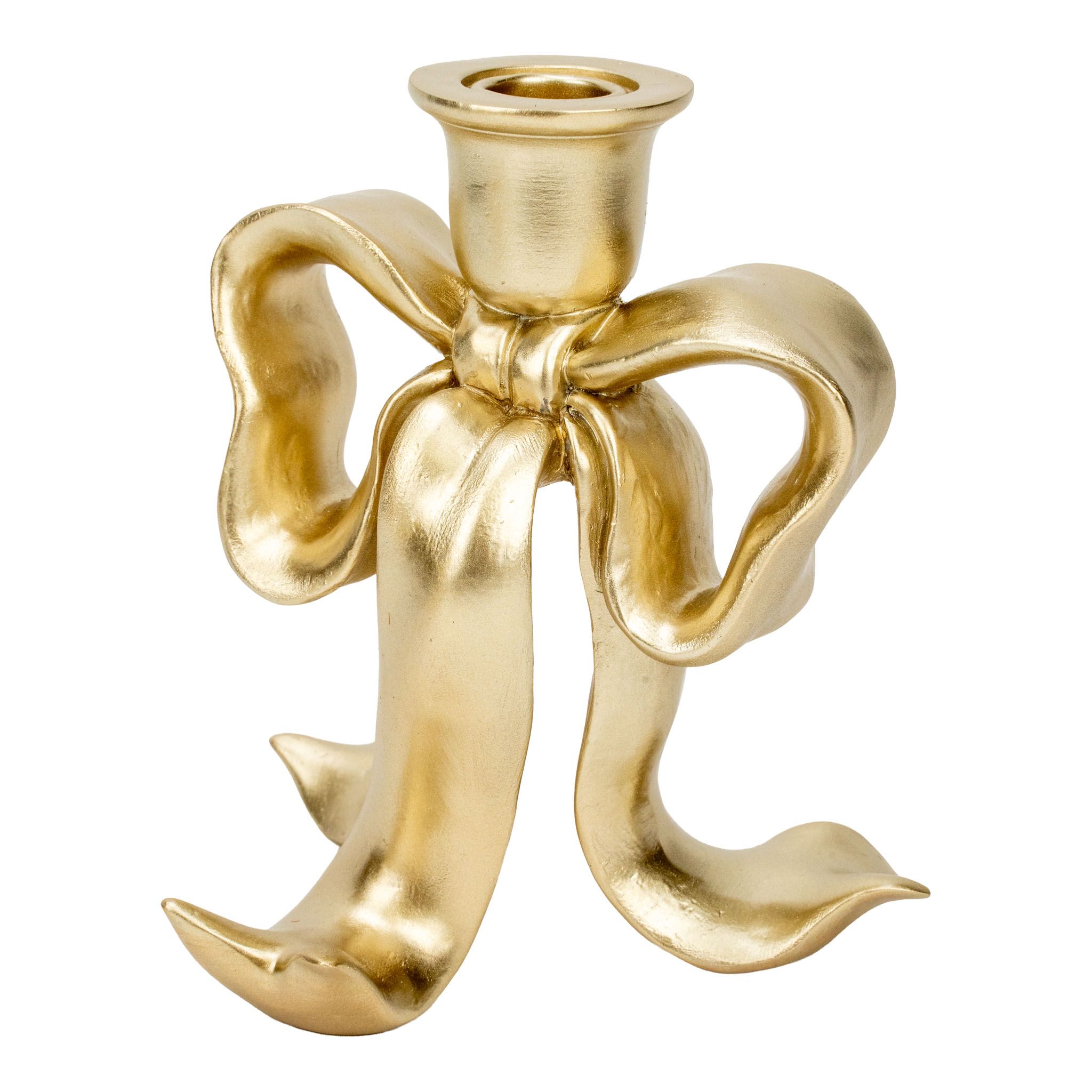 Theatre Seasonal Decor - Champagne Bow Candle Holder - Sm
